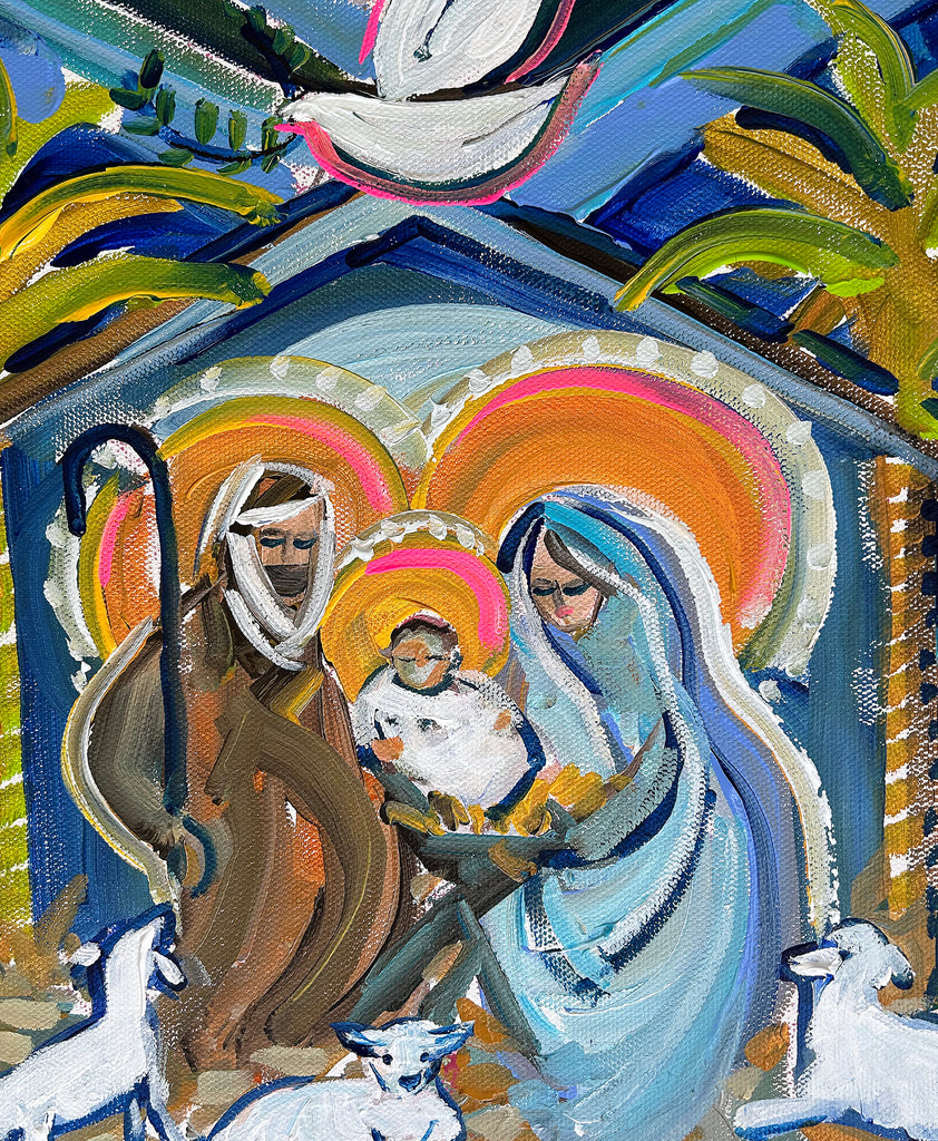Christmas Painting on Canvas, "Modern Nativity" 11x14 | Maren Devine ...