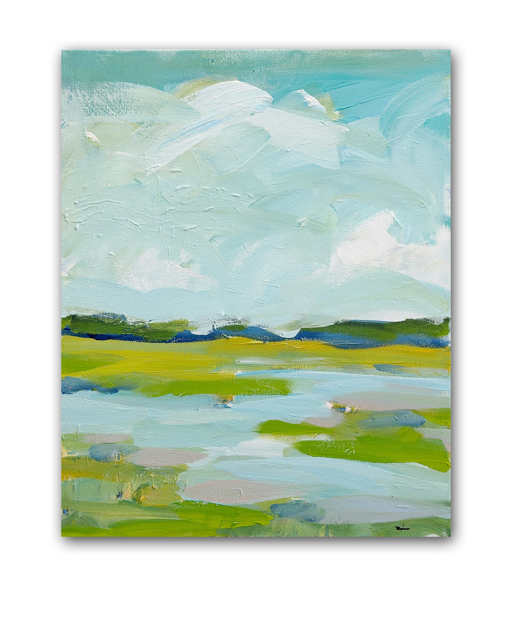 Marsh Painting on Canvas "Marsh Abstract 2" 16x20 | Maren Devine Art, LLC