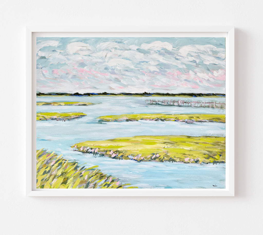 Marsh Print on Paper or Canvas, "Marsh Day" | Maren Devine Art, LLC