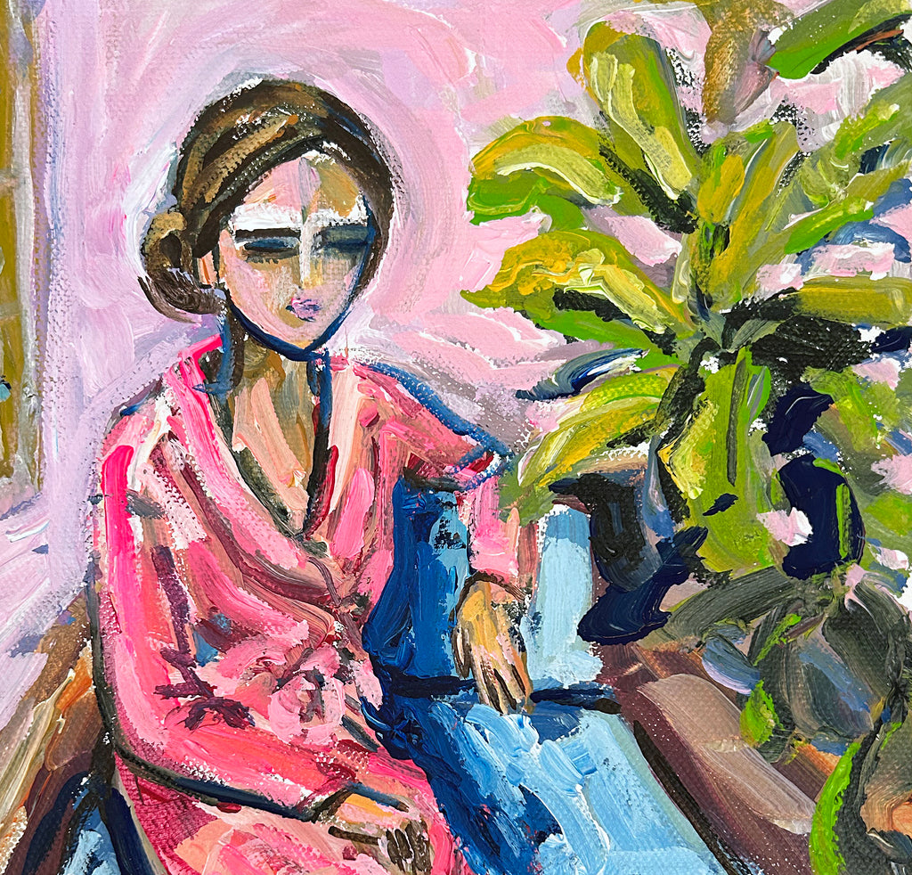 Small Impressionist Figure Painting on Canvas "Seated Figure, Robe" 8x ...