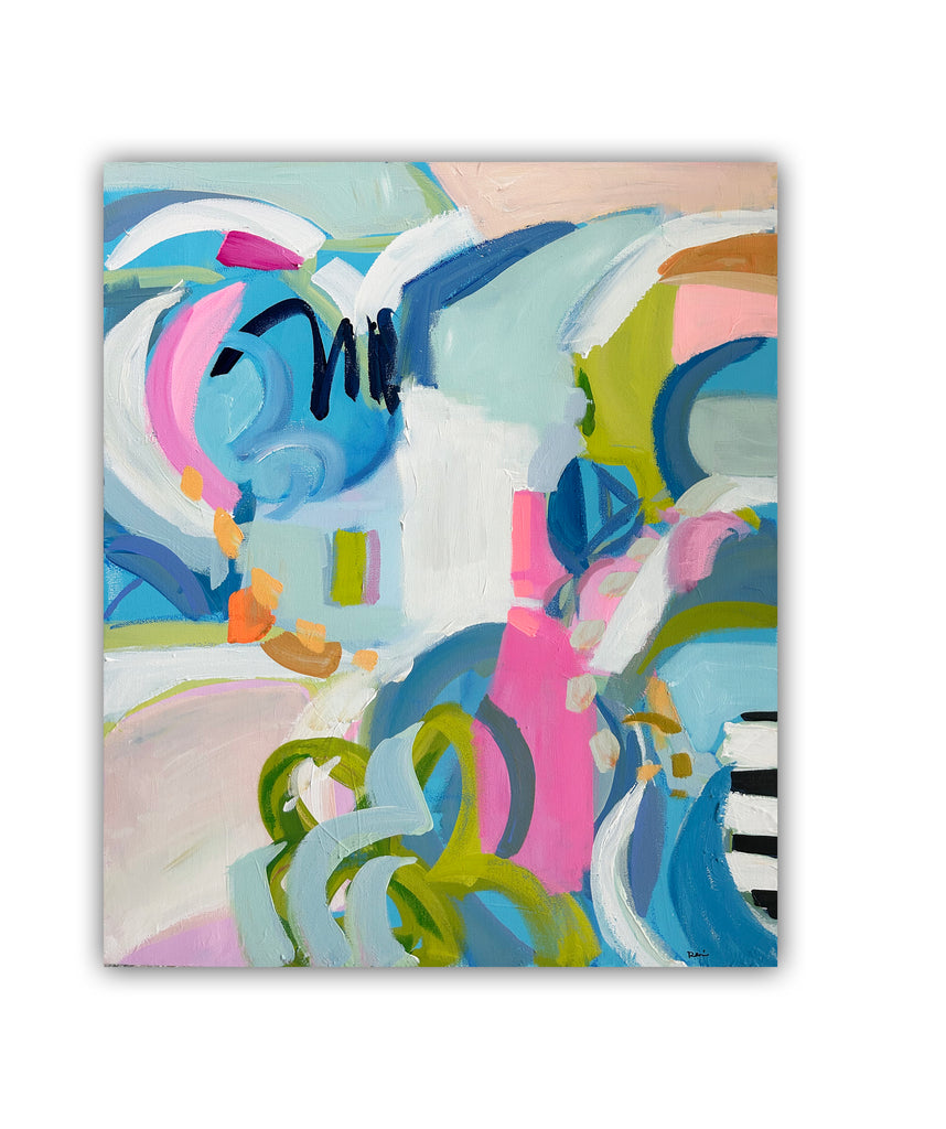 Abstract on Canvas "Blue Hues" 20x24 | Maren Devine Art, LLC