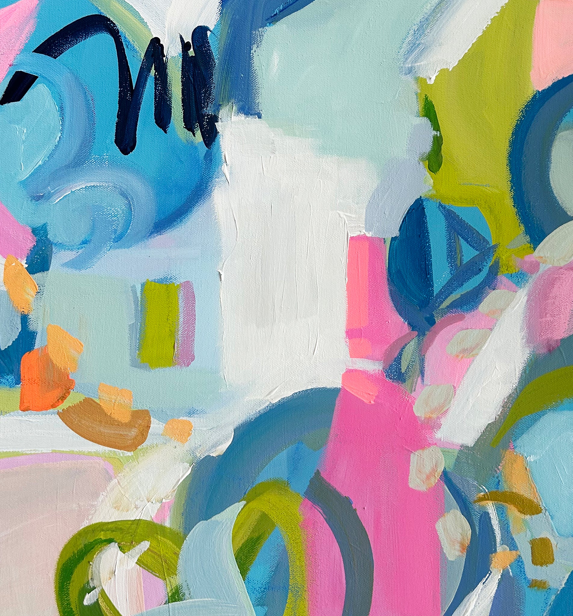 Abstract on Canvas "Blue Hues" 20x24 | Maren Devine Art, LLC