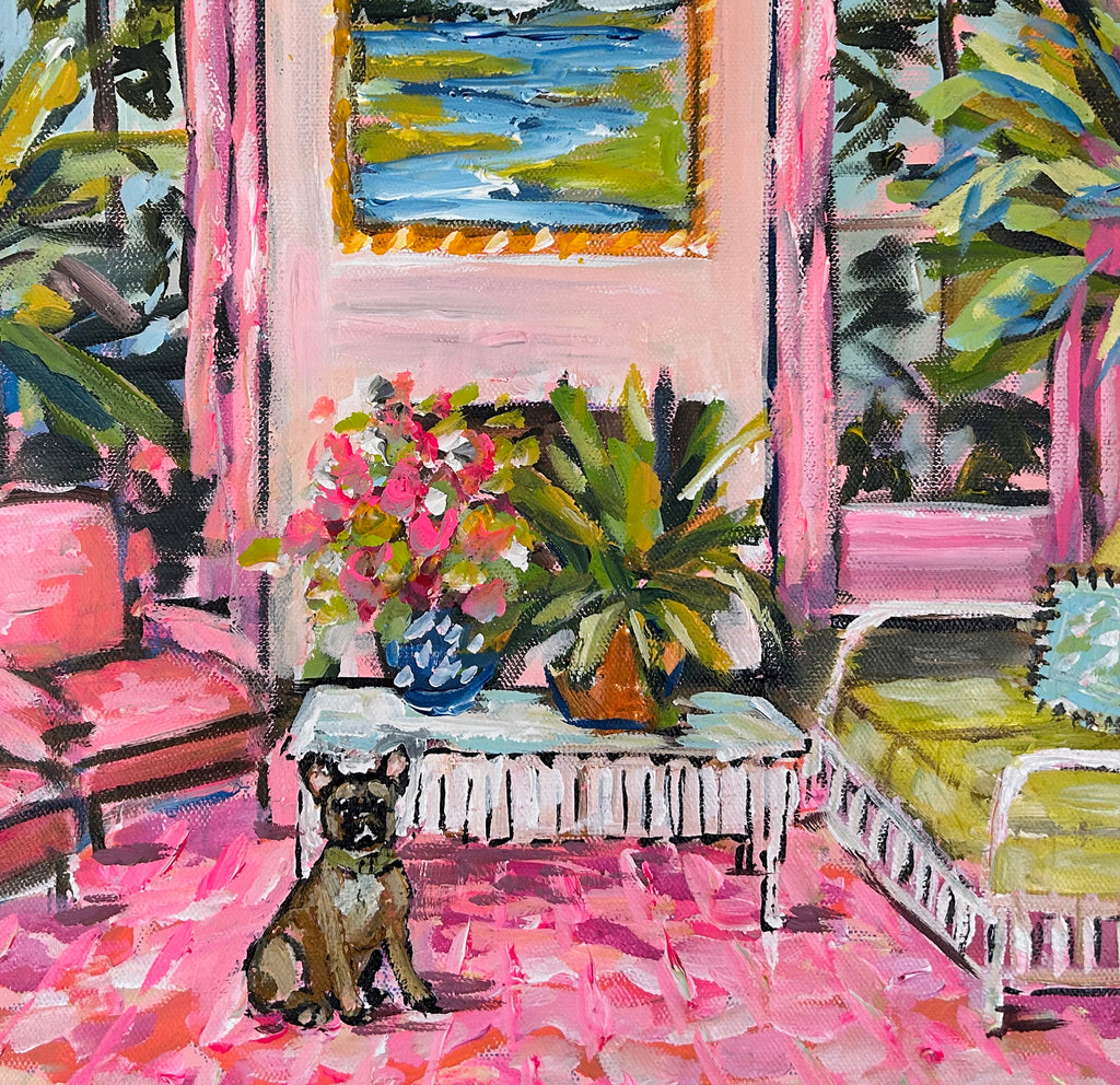 Interior Painting on Canvas "The Pink Room" 16x20 | Maren Devine Art, LLC