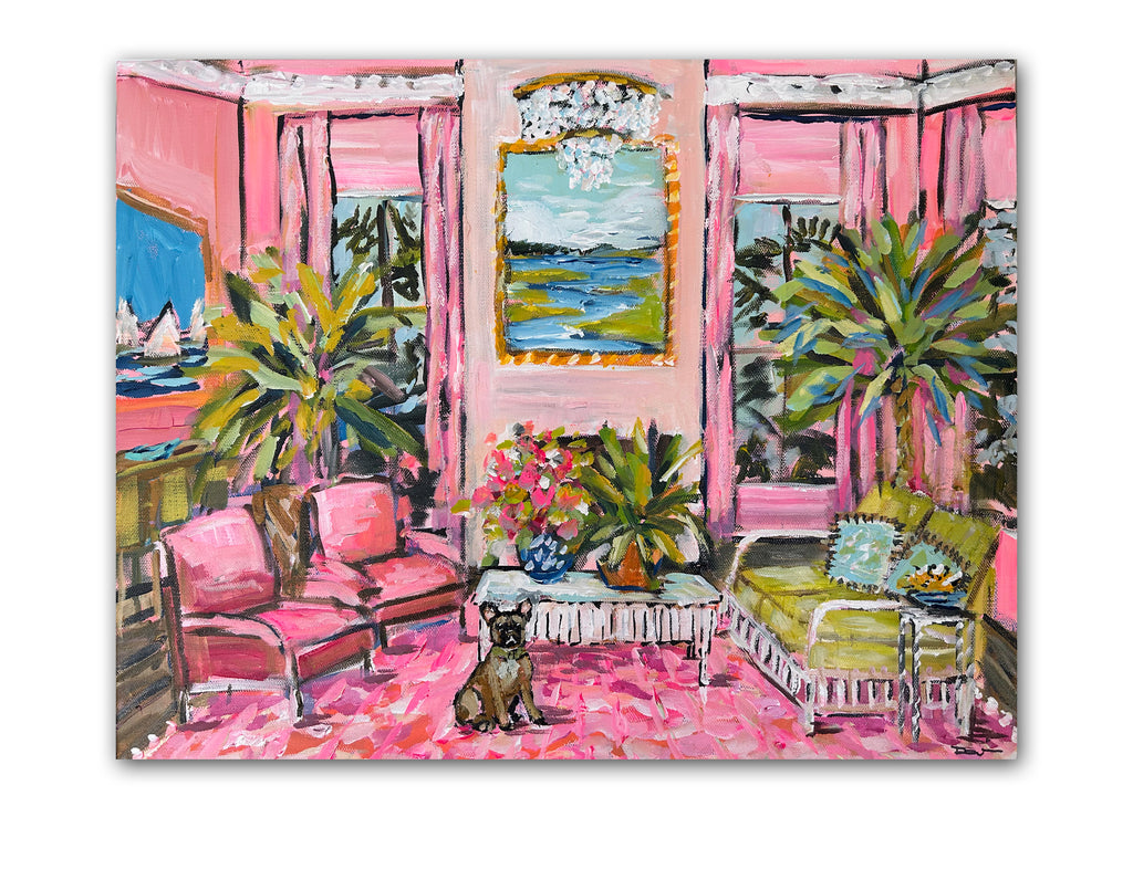 Interior Painting on Canvas "The Pink Room" 16x20 | Maren Devine Art, LLC