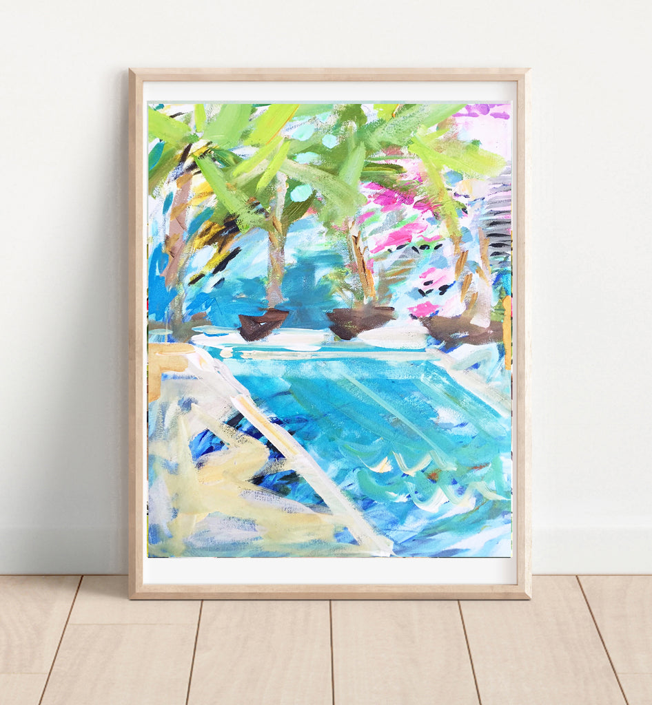 Pool Print on Paper or Canvas, "Abstract Pool" | Maren Devine Art, LLC
