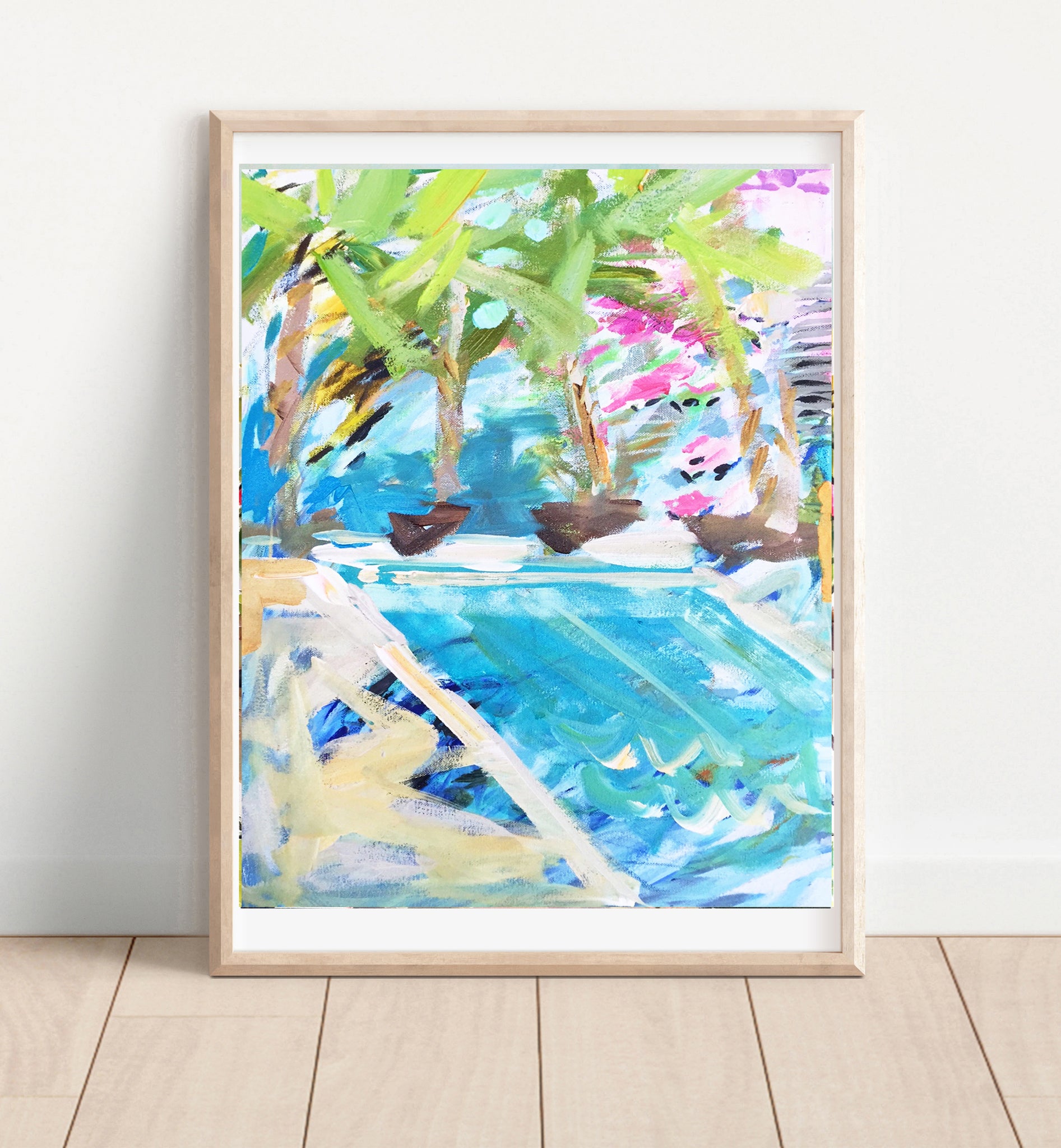 Pool Print on Paper or Canvas, "Abstract Pool" | Maren Devine Art, LLC