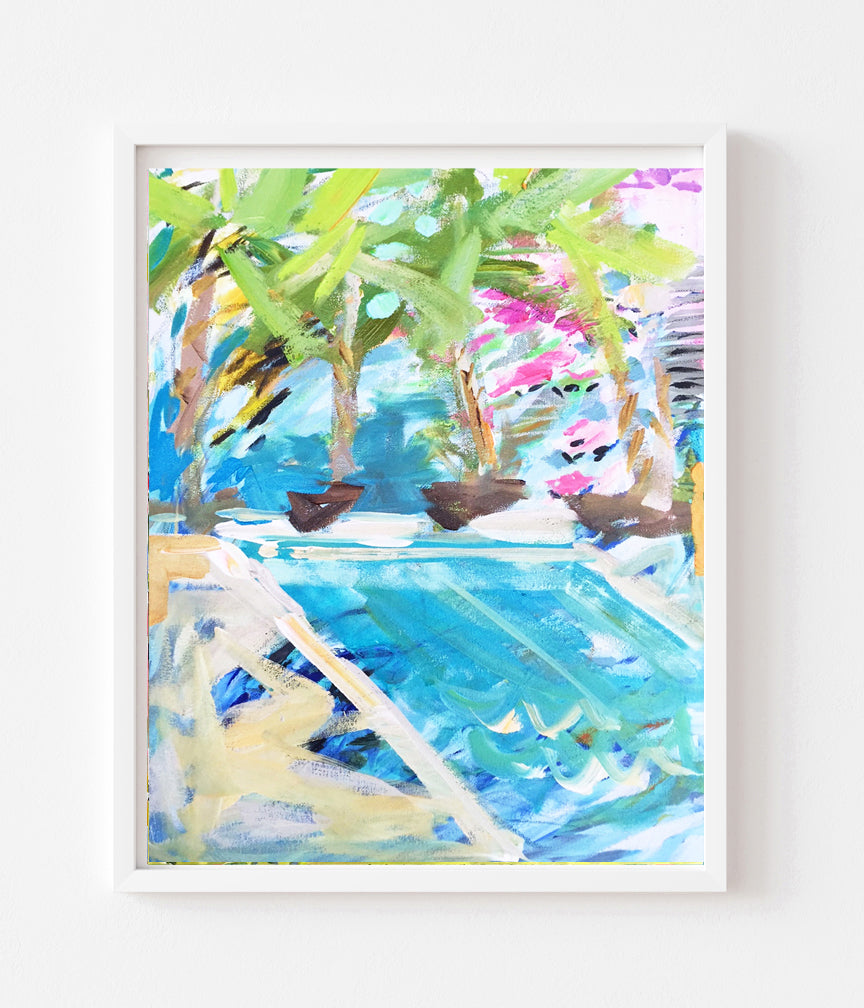 Pool Print on Paper or Canvas, "Abstract Pool" | Maren Devine Art, LLC