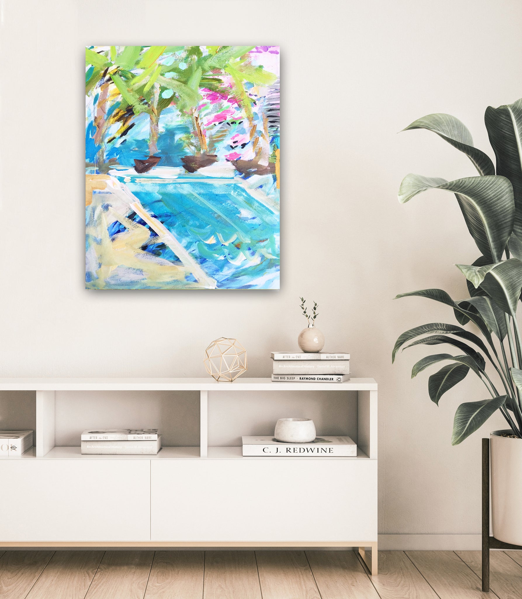 Pool Print on Paper or Canvas, "Abstract Pool" | Maren Devine Art, LLC