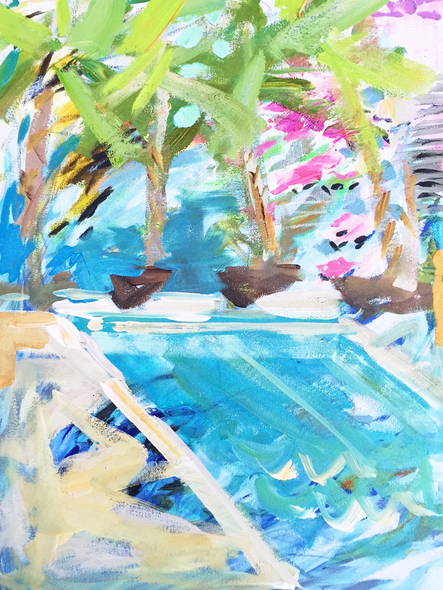 Pool Print on Paper or Canvas, "Abstract Pool" | Maren Devine Art, LLC