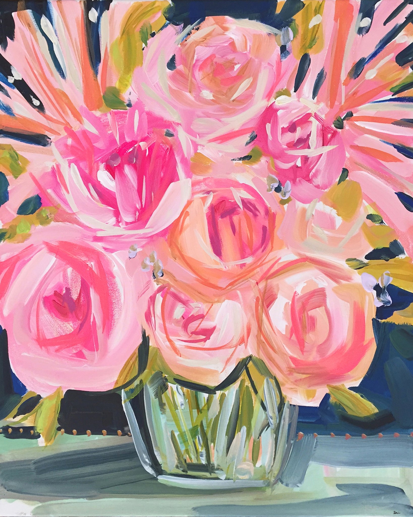 Print of Roses Abstract on Paper or Canvas, "Big Roses" | Maren Devine ...