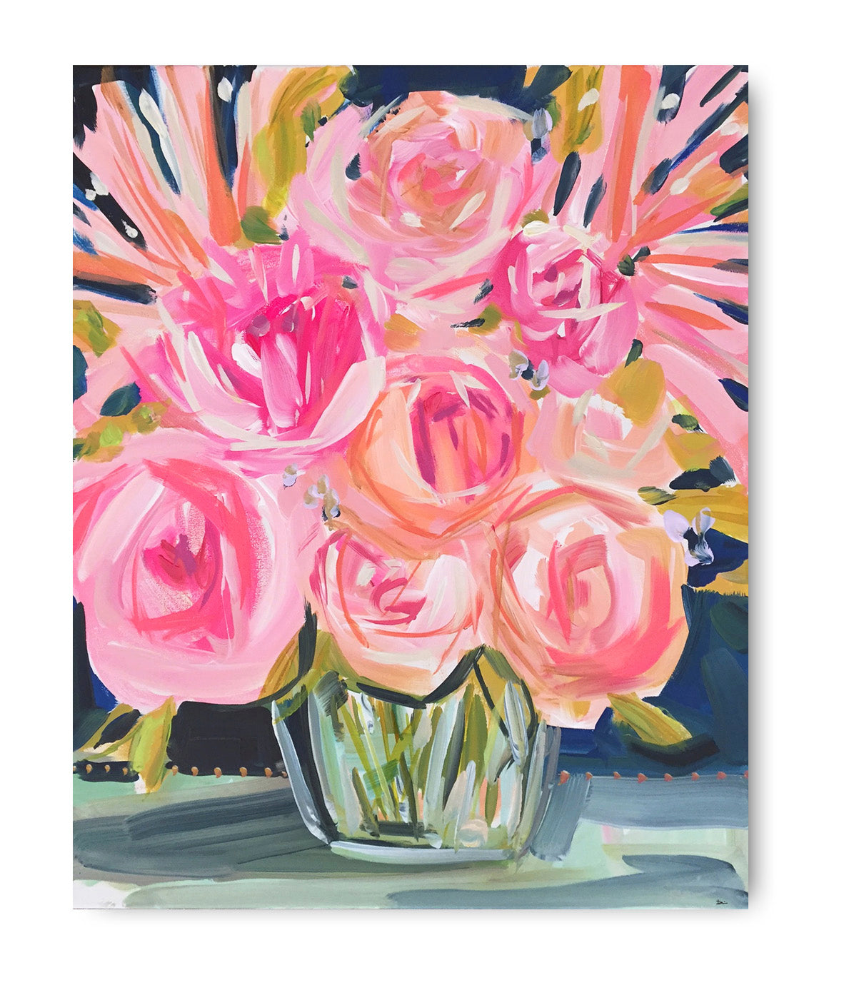 Print of Roses Abstract on Paper or Canvas, "Big Roses" | Maren Devine ...