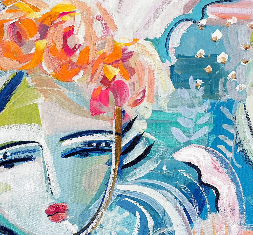 Original Abstract Painting on Canvas "Bluebonnet Spring" 24x30 | Maren ...