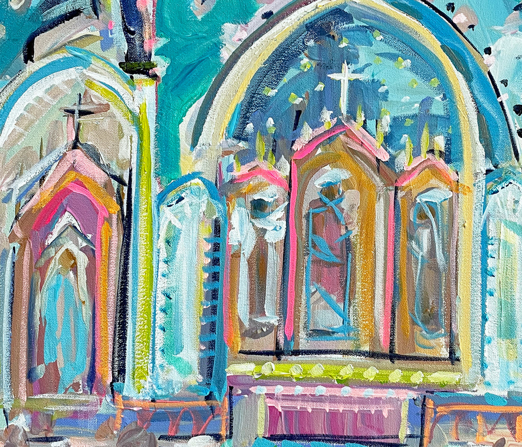 Original Painting on Canvas, "Church 3" 20" x 24" | Maren Devine Art, LLC