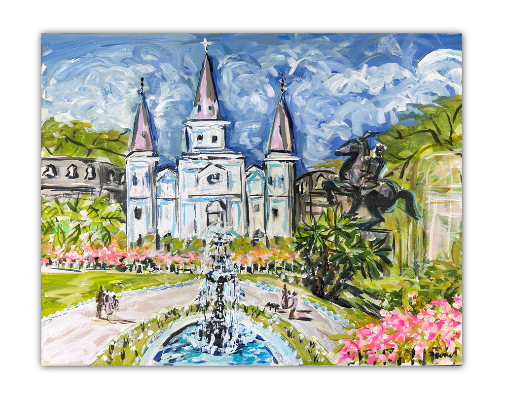 New Orleans Painting on Canvas "Clouds Above Jackson Square" 16x20 ...