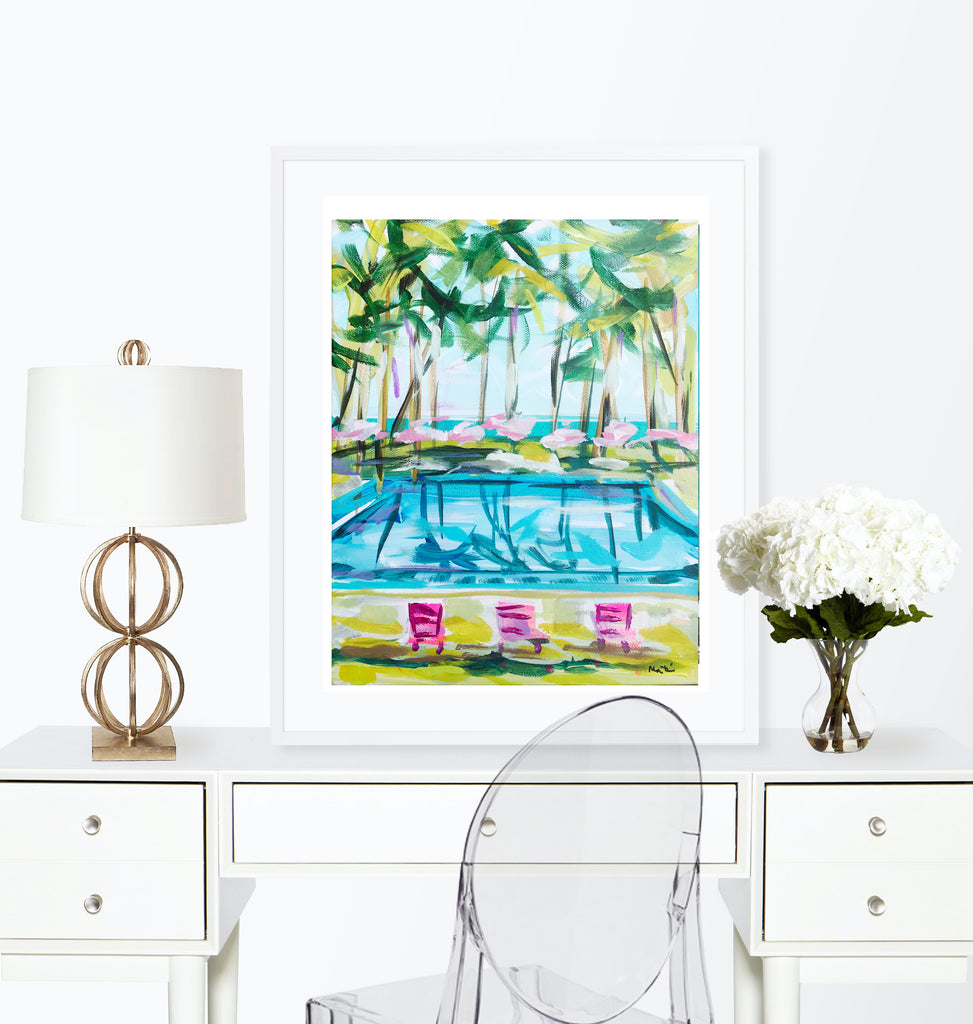 Pool Print on Paper or Canvas, "Cool Pool" | Maren Devine Art, LLC