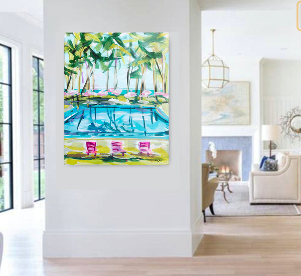 Pool Print on Paper or Canvas, "Cool Pool" | Maren Devine Art, LLC