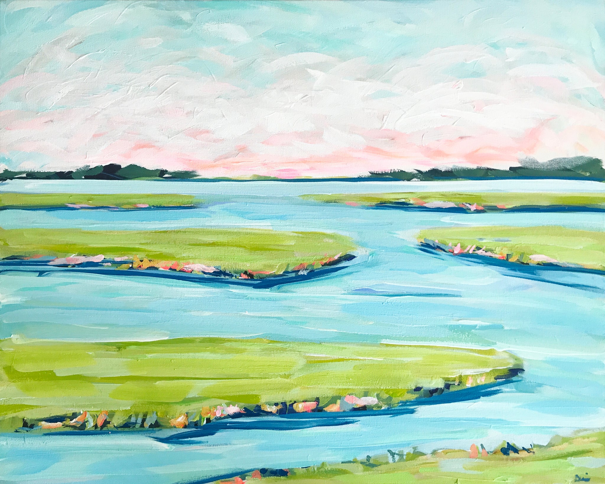 Marsh Print on Paper or Canvas, "Dusky Sky Marsh" | Maren Devine Art, LLC