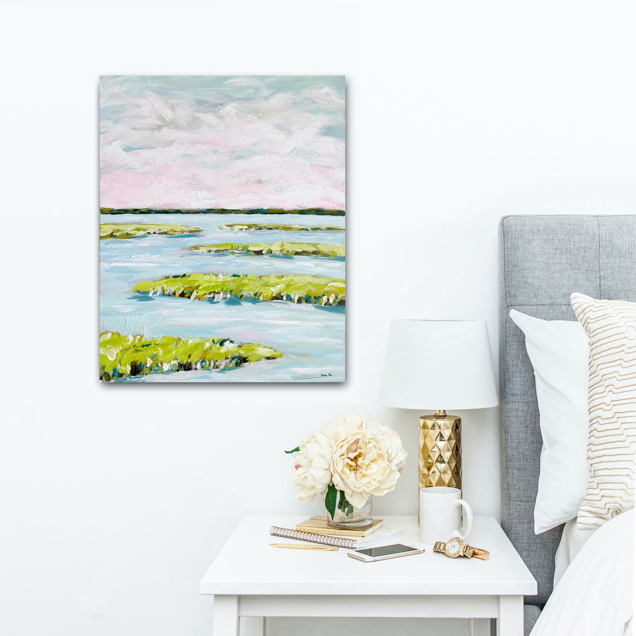 Abstract Marsh Print on Paper or Canvas, "Early Morning Marsh" | Maren ...