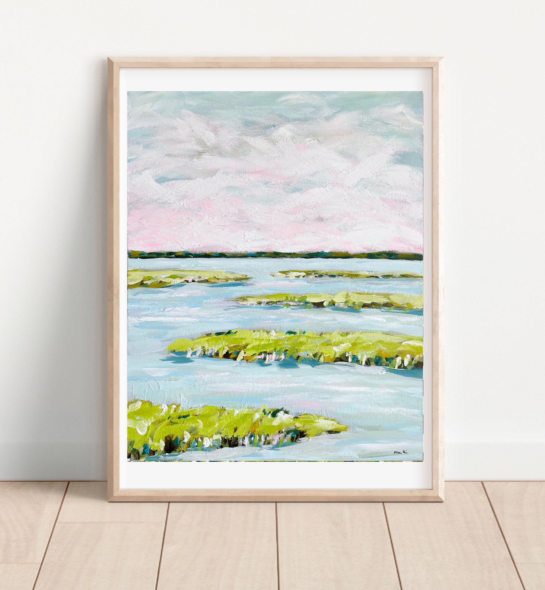 Abstract Marsh Print on Paper or Canvas, "Early Morning Marsh" | Maren ...