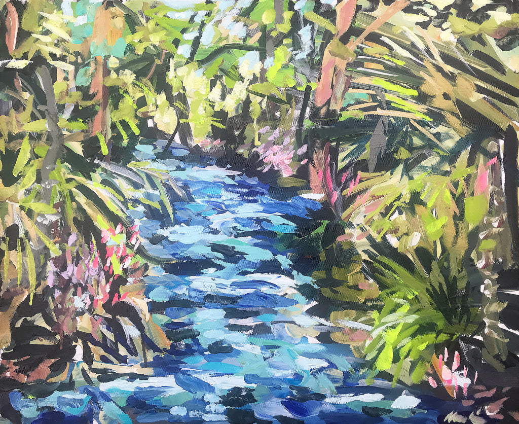 Original Painting on Canvas, Florida Series, "Springs with Palmetto" 2 ...