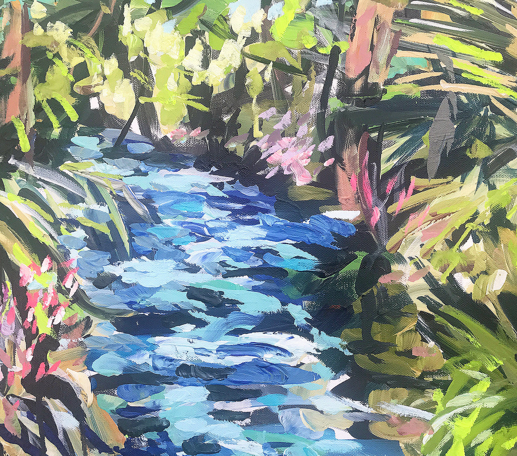 Original Painting on Canvas, Florida Series, "Springs with Palmetto" 2 ...