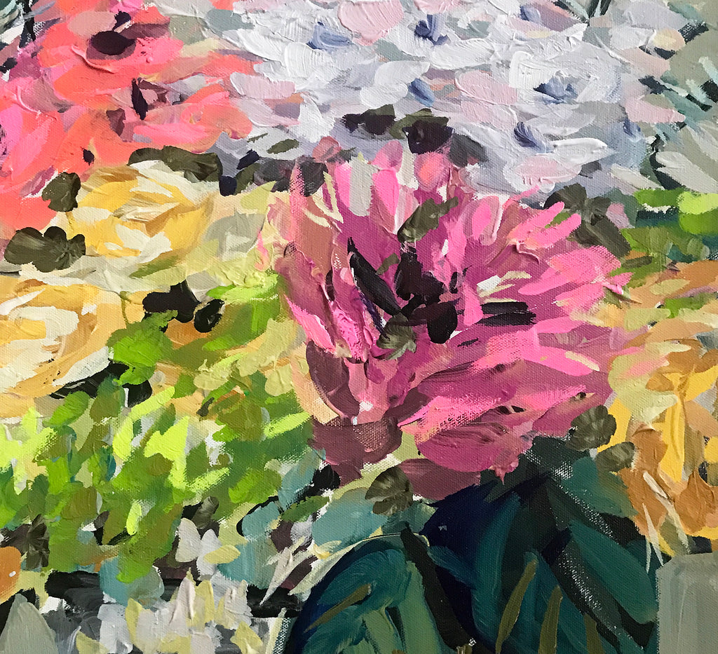 Original Flower Painting on Canvas, 18" x 24" "Fresh Flowers | Maren ...