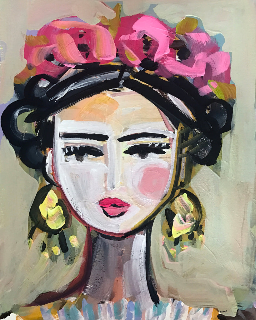 Frida Portrait Print on Paper OR Canvas, "Frida Contemporary" | Maren ...