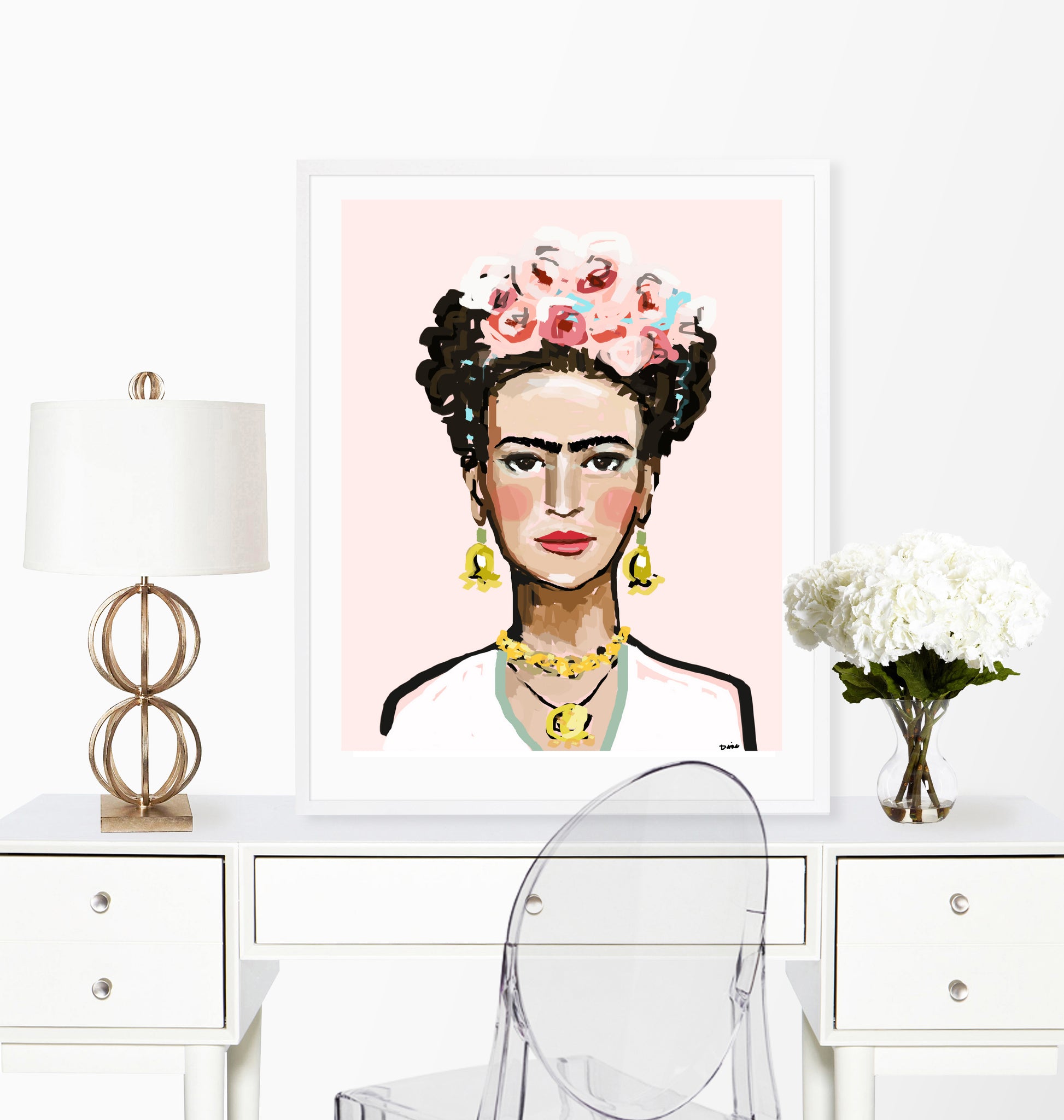 "Frida Pink" Print on Paper or Canvas | Maren Devine Art, LLC