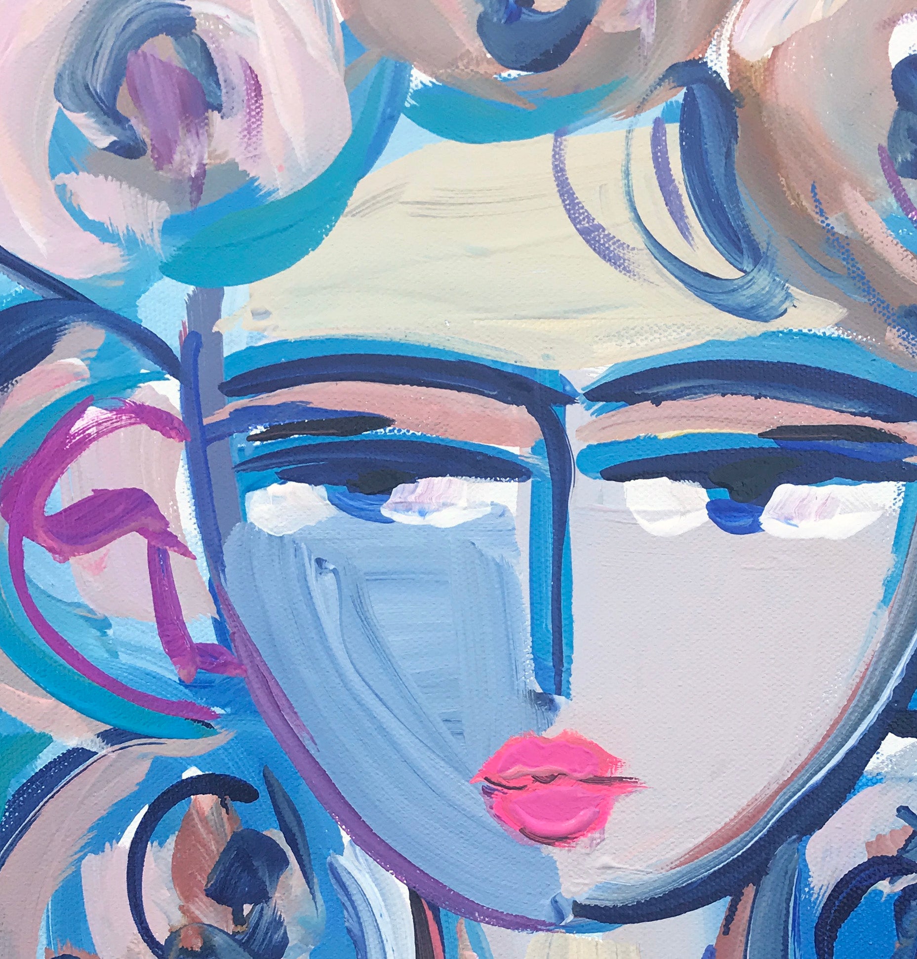 Warrior Girl, Bette, original painting on canvas 12x12 square | Maren ...