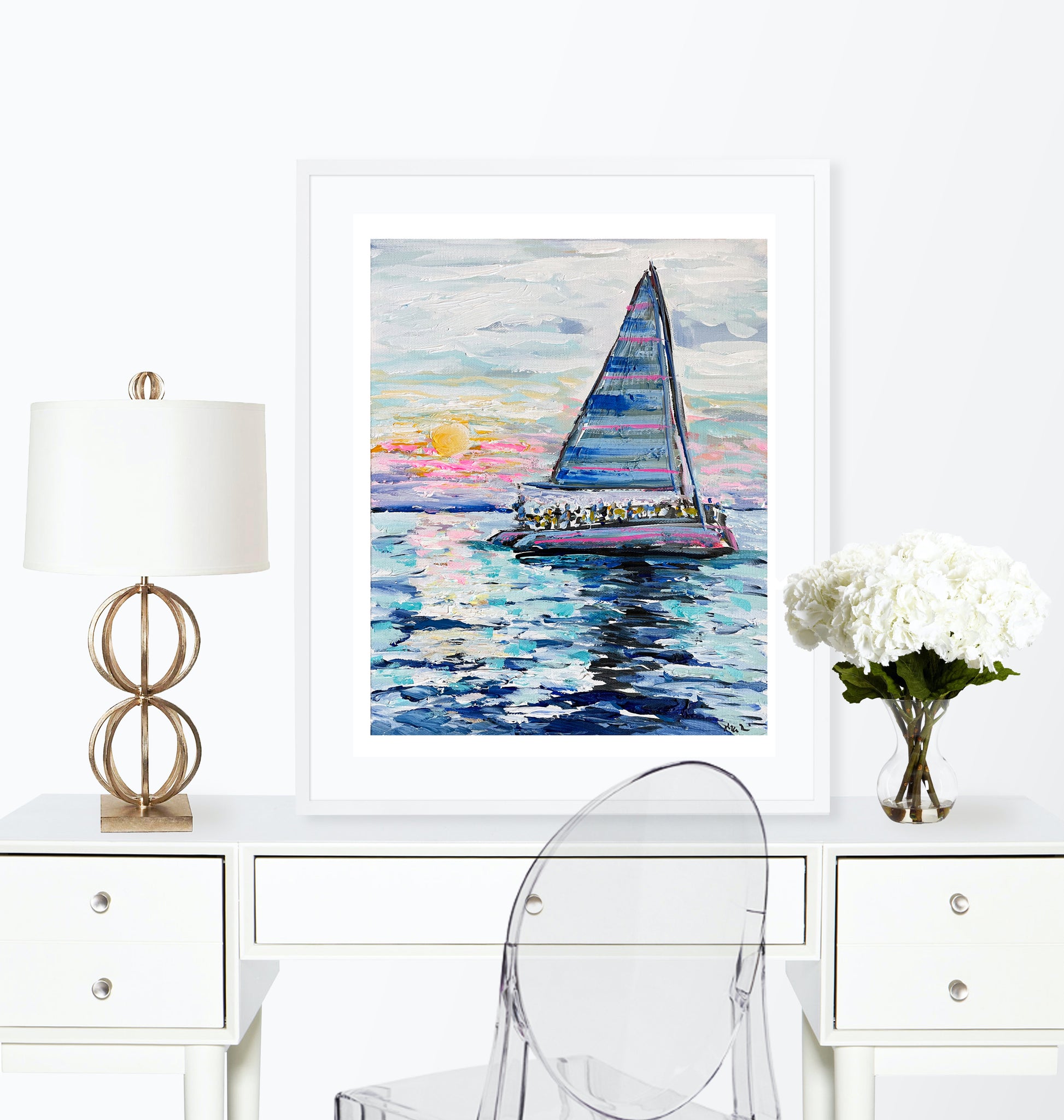 Key West Print on Paper or Canvas, "Key West Sailboat" | Maren Devine ...