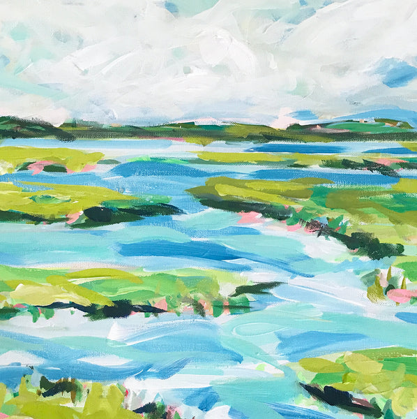 Original Marsh Painting on Canvas, Abstract, "Lively Marsh" 24x30 ...