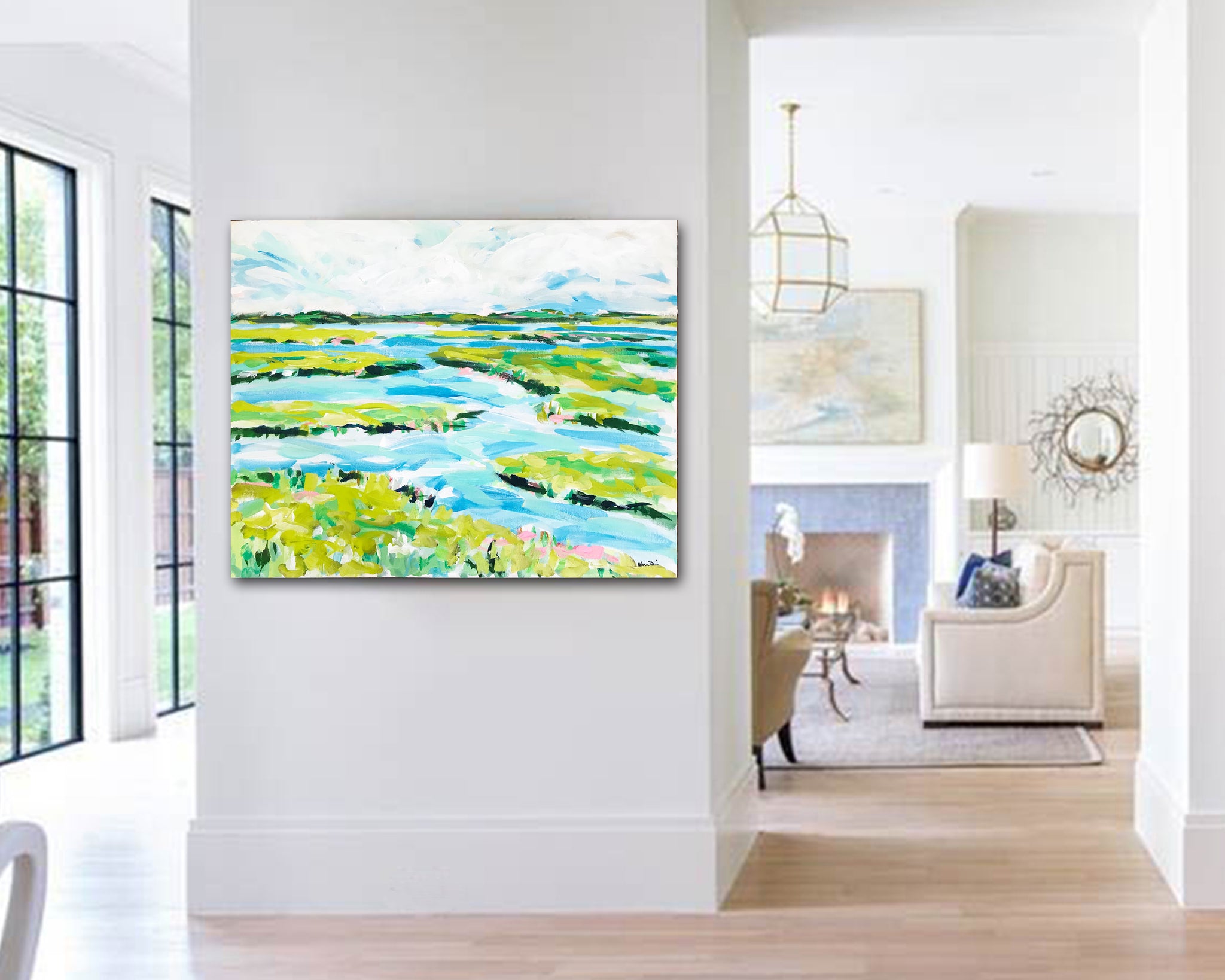 Abstract Marsh Print on Paper or Canvas, "Lively Marsh" | Maren Devine ...