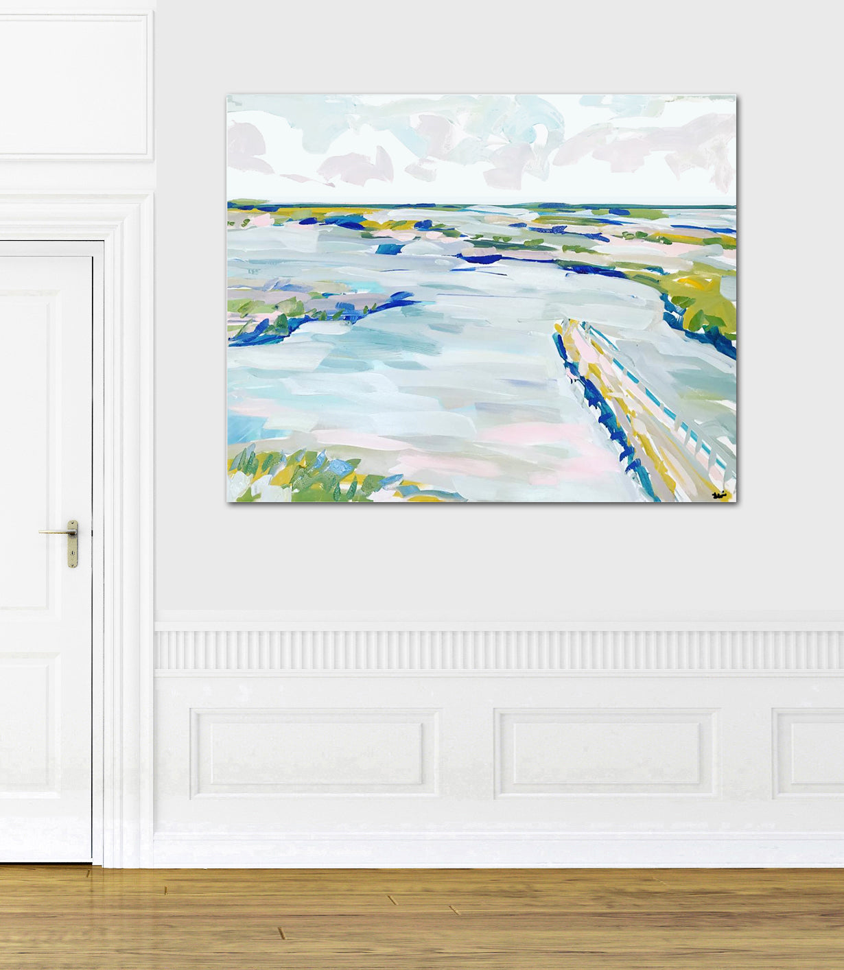 Abstract Marsh Print on Paper or Canvas, "Marsh at Dusk" | Maren Devine ...