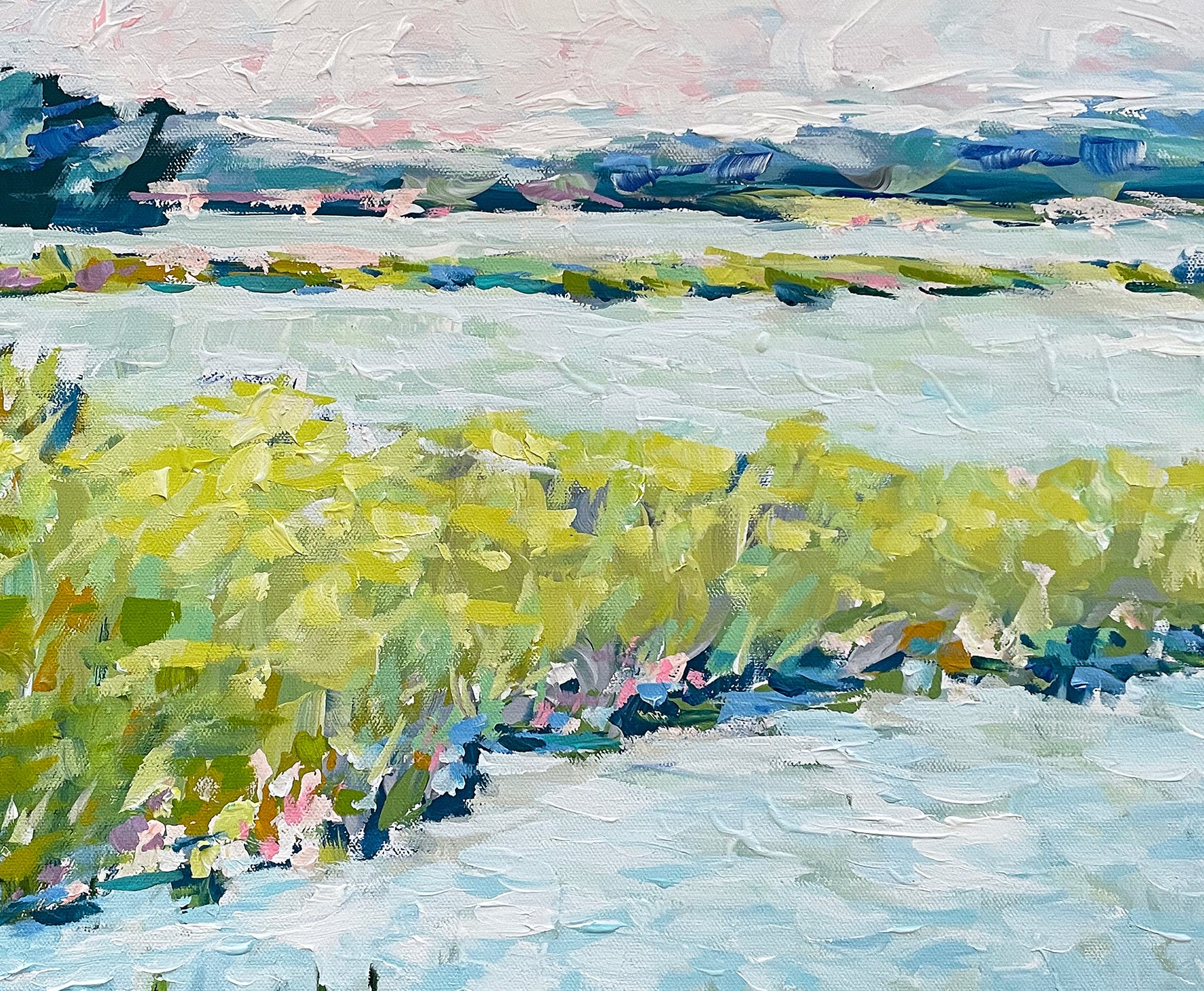 Original Abstract Painting on Canvas "Marsh Bliss" 20x24 | Maren Devine ...