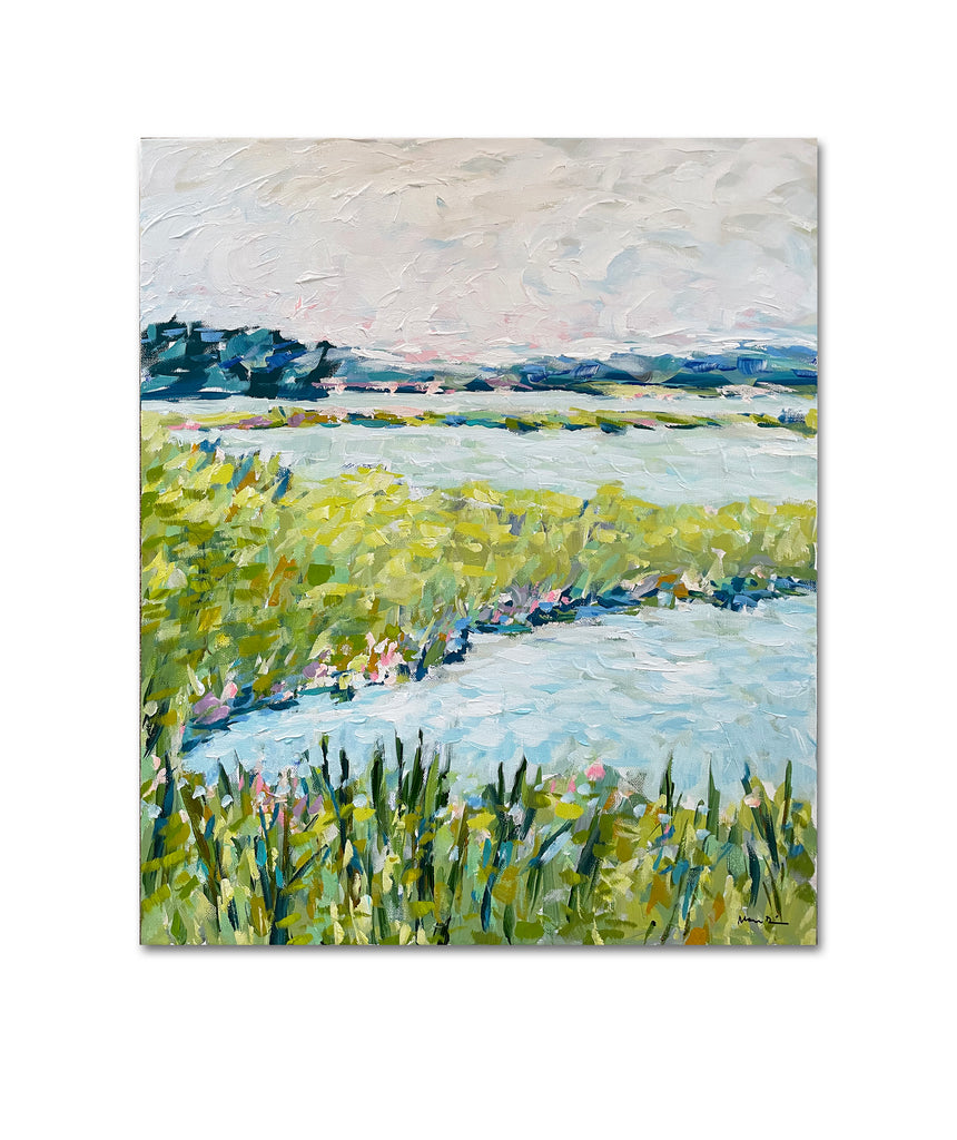 Original Abstract Painting on Canvas "Marsh Bliss" 20x24 | Maren Devine ...