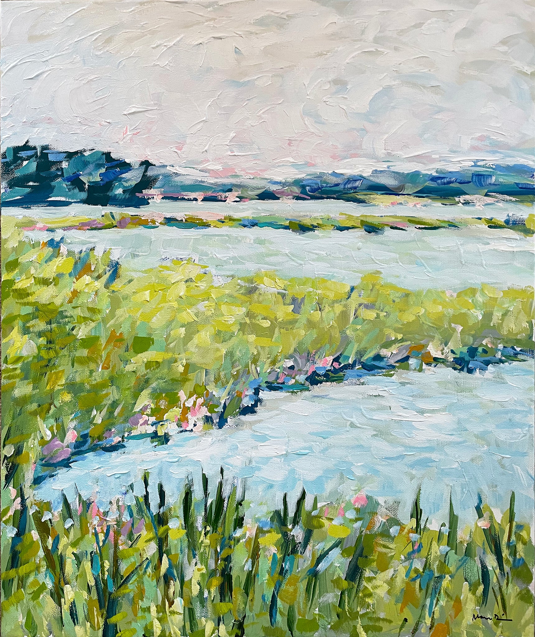 Original Abstract Painting on Canvas "Marsh Bliss" 20x24 | Maren Devine ...