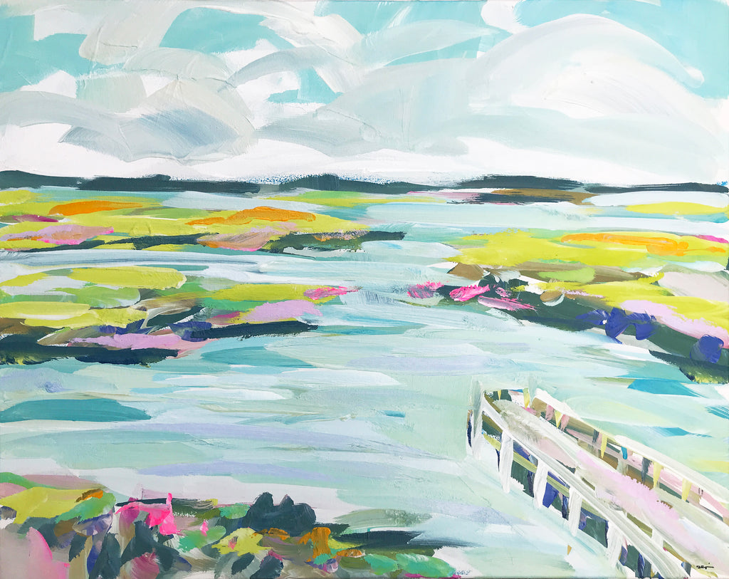 Abstract Marsh Print on Paper or Canvas, "Marsh Brightly" | Maren ...