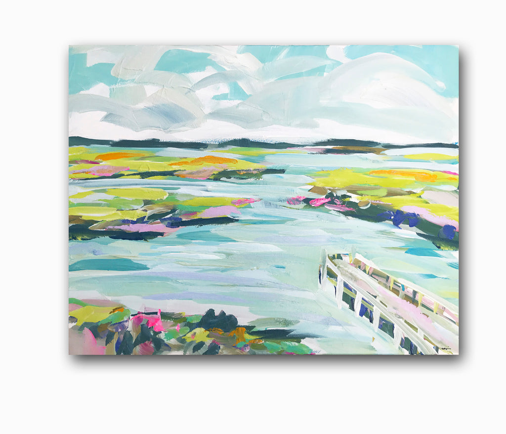 Abstract Marsh Print on Paper or Canvas, "Marsh Brightly" | Maren ...