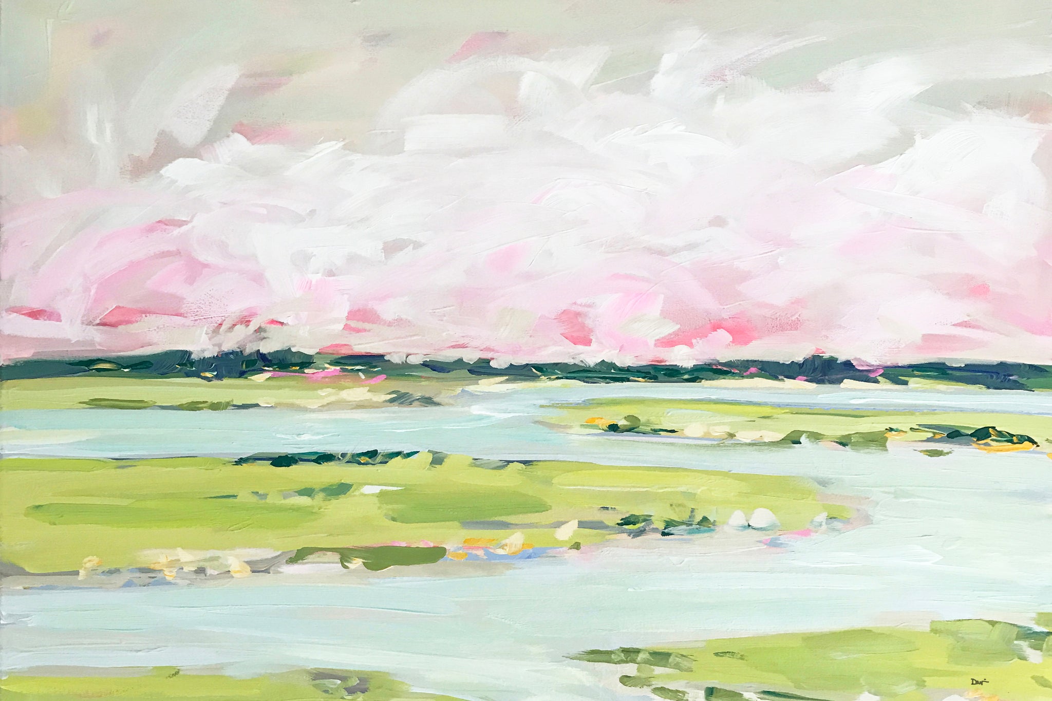 Abstract Marsh Print on Paper or Canvas, "Marsh Light" | Maren Devine ...