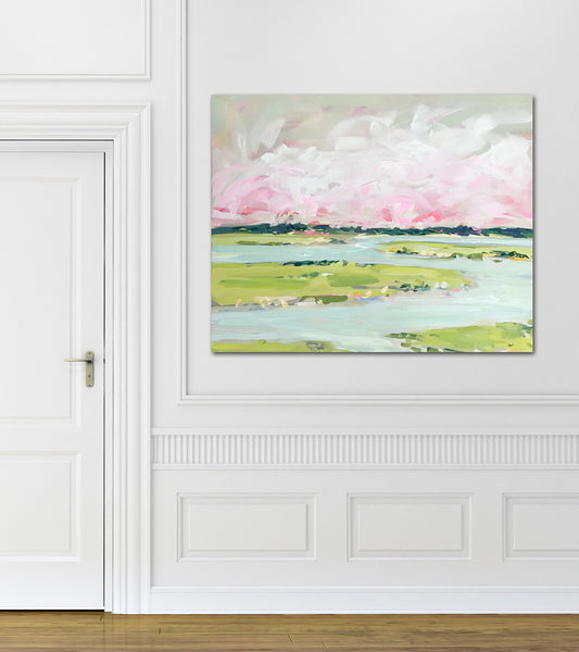 Abstract Marsh Print on Paper or Canvas, "Marsh Light" | Maren Devine ...
