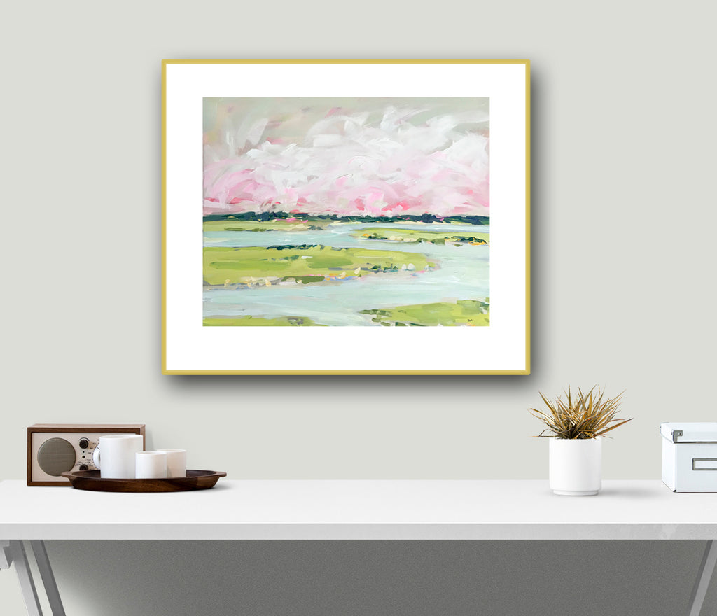 Abstract Marsh Print on Paper or Canvas, "Marsh Light" | Maren Devine ...