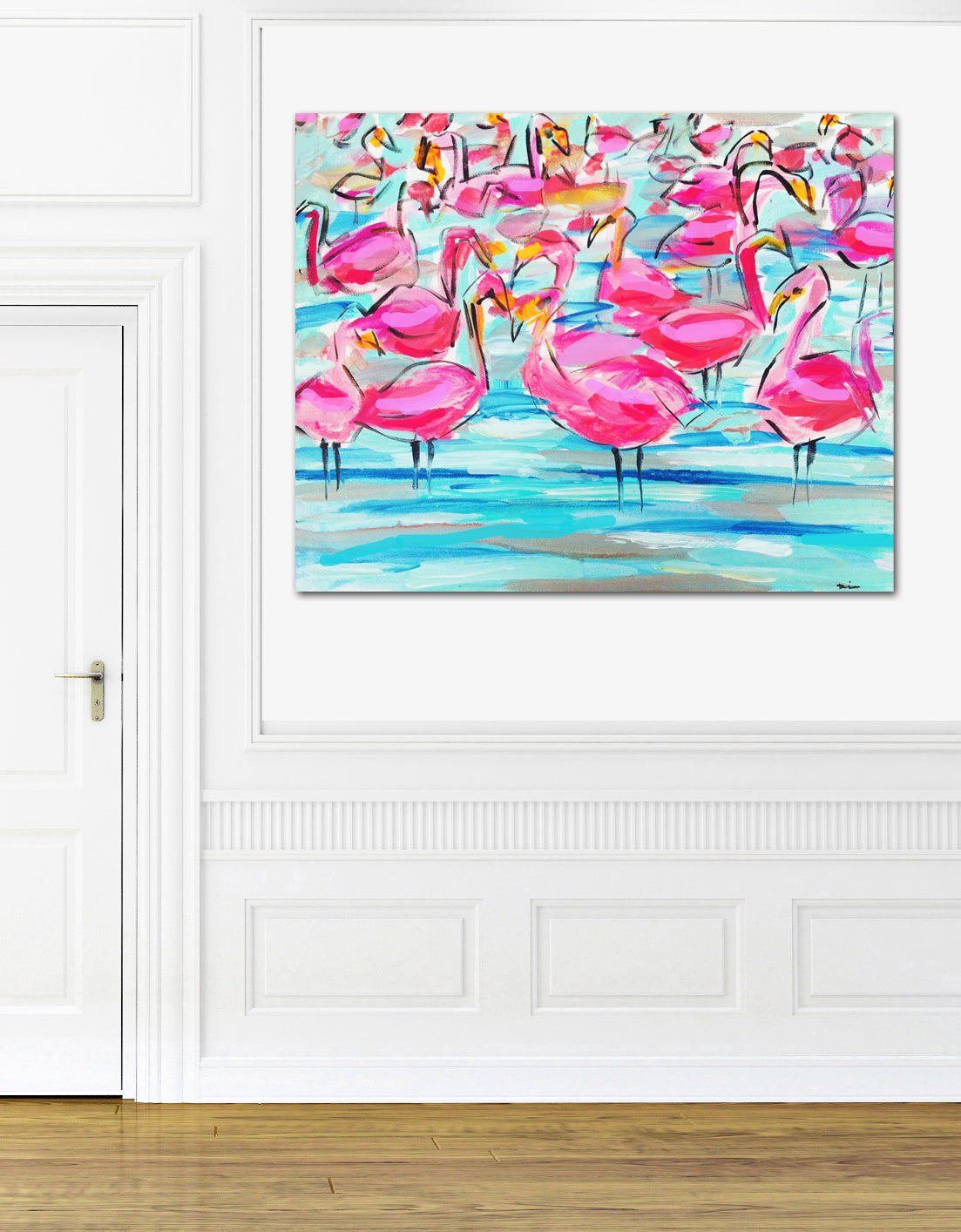 Flamingos Print on Paper or Canvas "Modern Flamingos" | Maren Devine ...