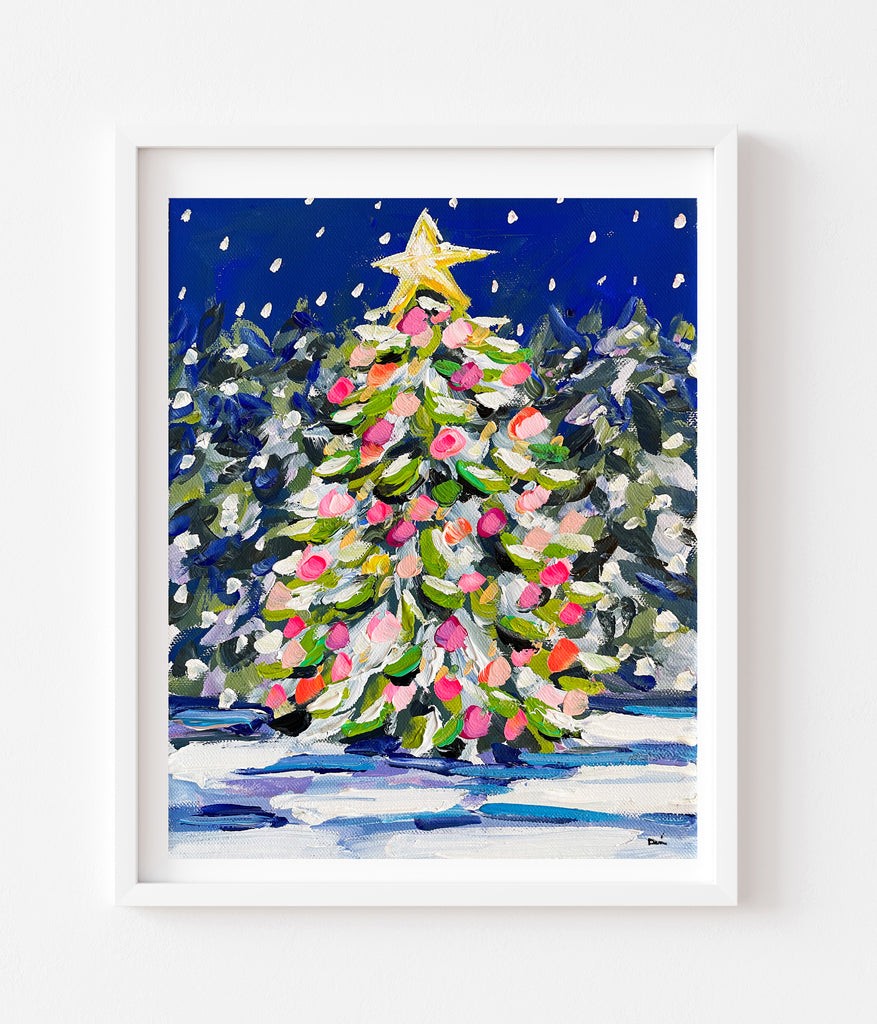 Christmas Tree PRINT on Paper or Canvas, "Moonlit Christmas" | Maren ...