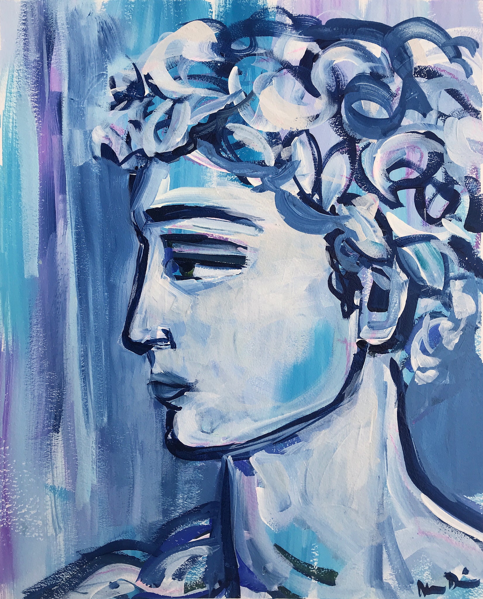 Original Painting on PAPER, 16x20, "Muse" Male Portrait | Maren Devine ...