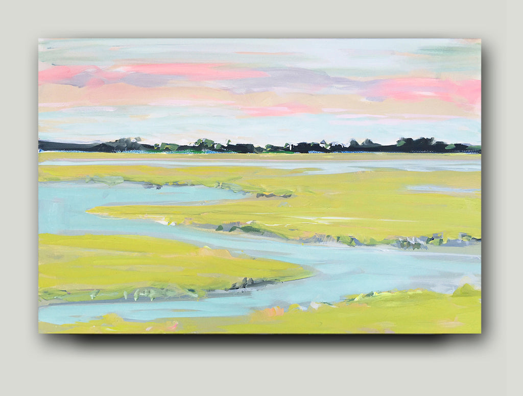 Abstract Marsh Print on Paper or Canvas, "Muted Marsh" | Maren Devine ...