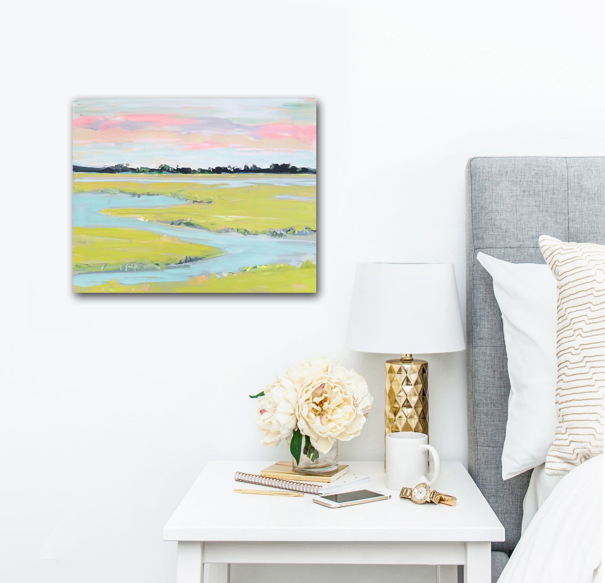 Abstract Marsh Print on Paper or Canvas, "Muted Marsh" | Maren Devine ...