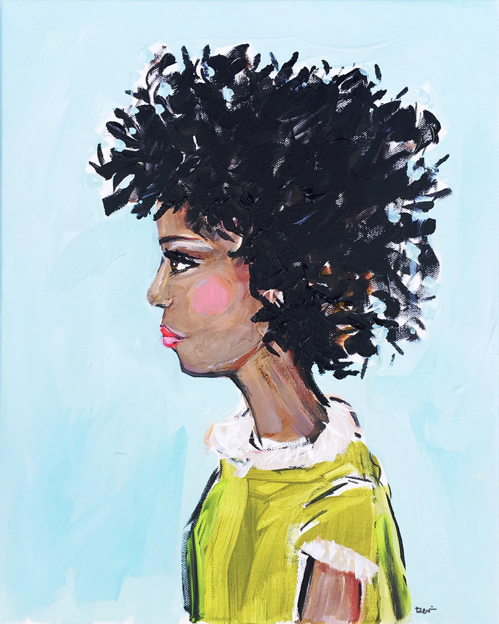 Portrait PRINT on Paper or Canvas, "Naomi" | Maren Devine Art, LLC