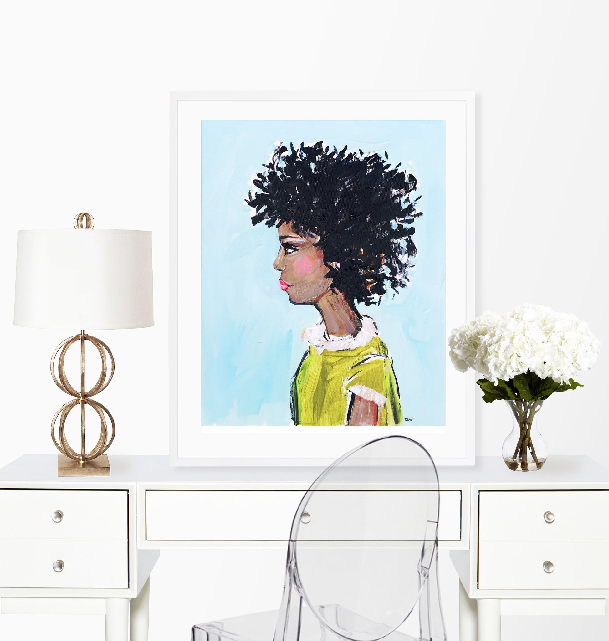 Portrait PRINT on Paper or Canvas, "Naomi" | Maren Devine Art, LLC