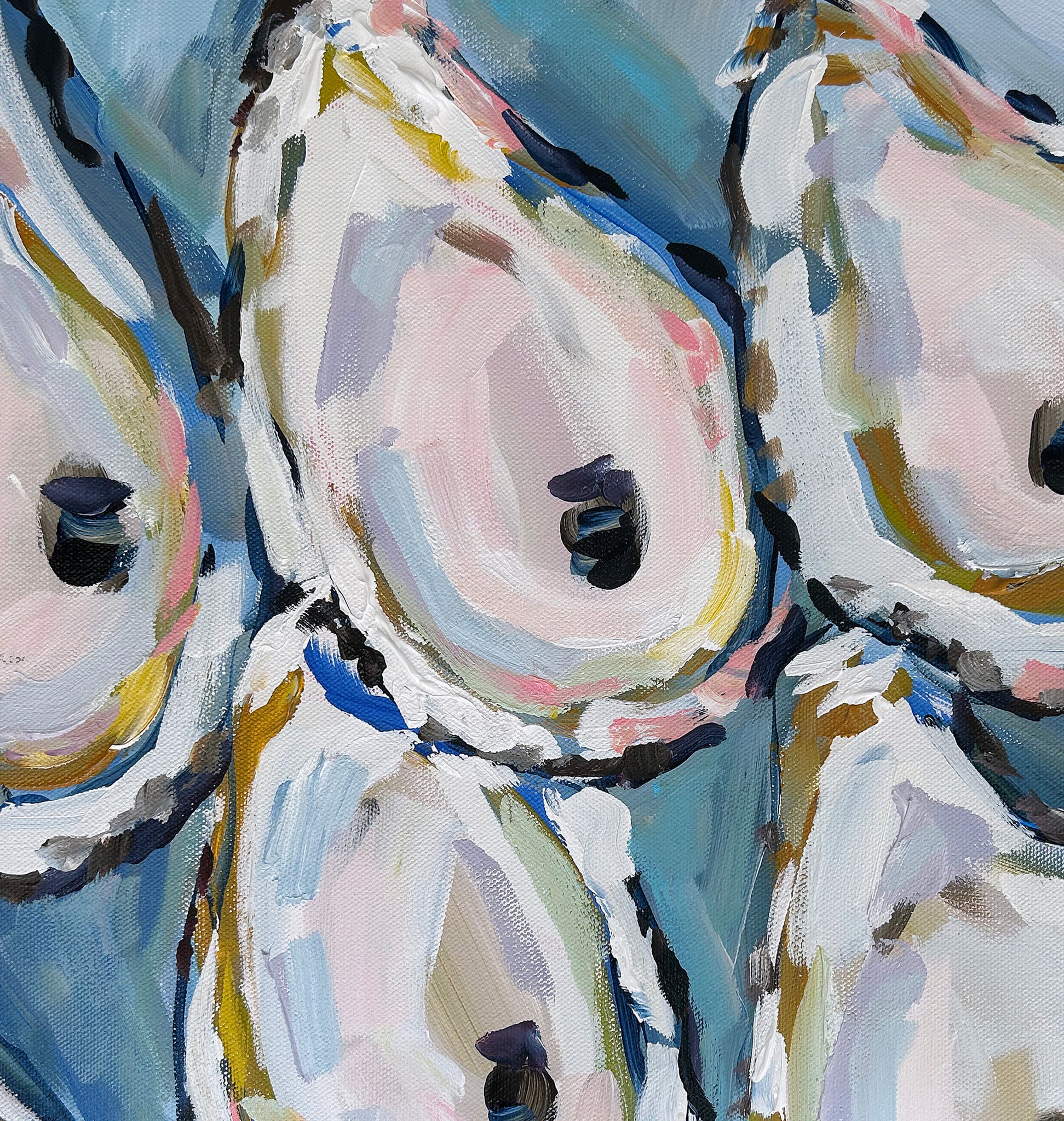 Oyster Print on Paper or Canvas "Oyster Shells on Blue" | Maren Devine ...