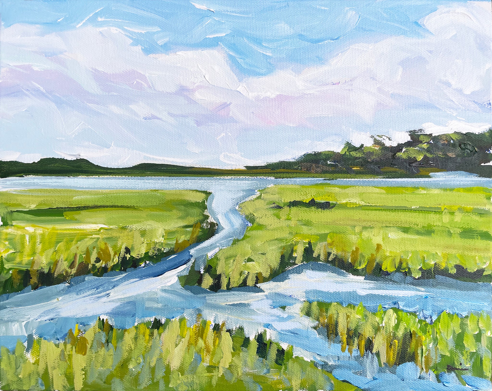 Original Marsh Painting on Canvas "Peaceful Marsh" 11x14 | Maren Devine ...